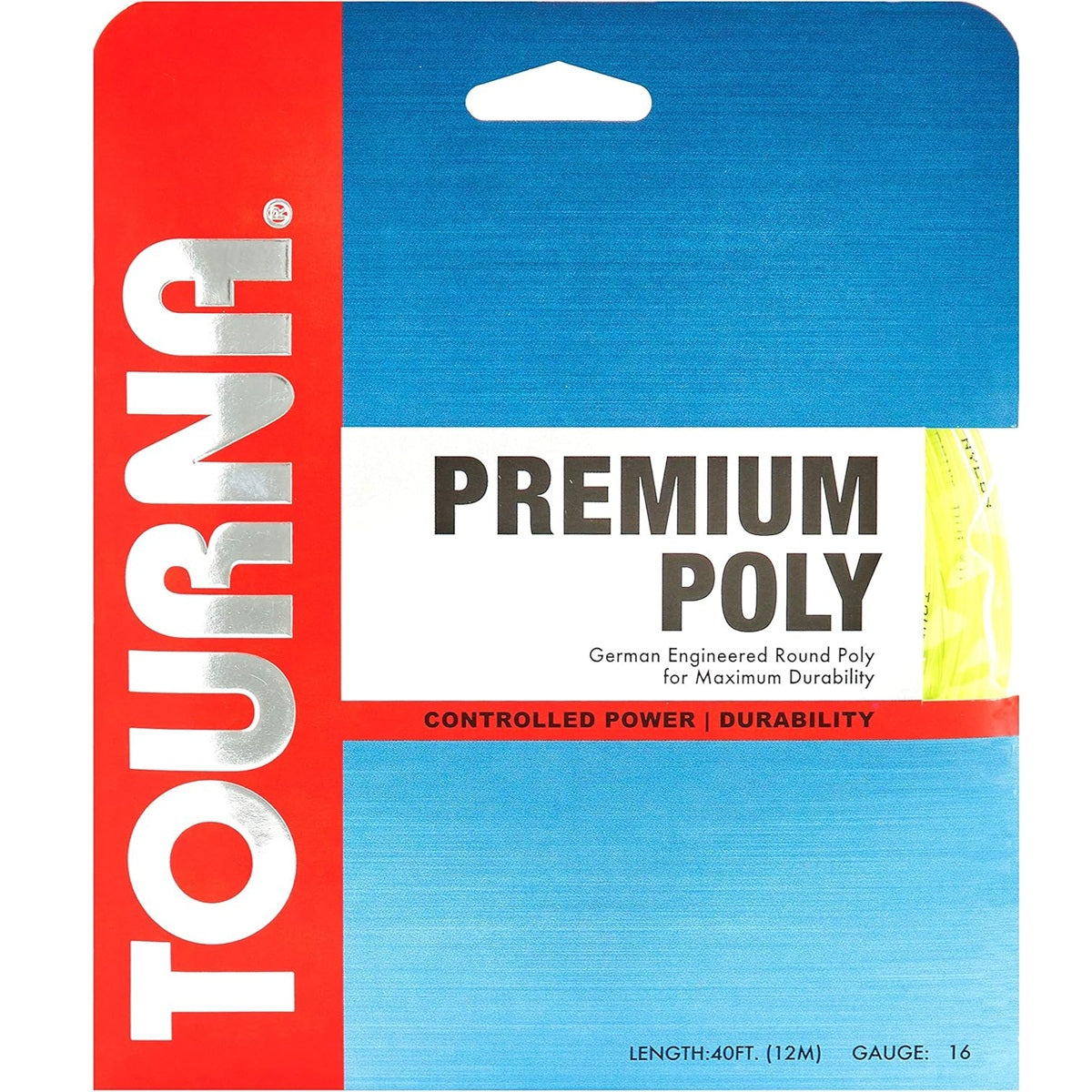 Tourna Premium Poly Tennis String - Optic Yellow (Set)